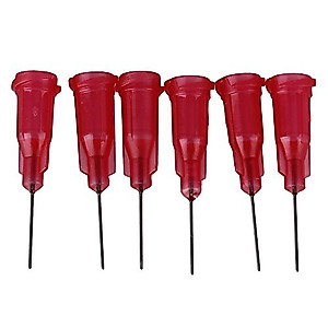 100pcs 25Ga 1/2" Red Blunt Dispensing Needles Syringe Needle Tips