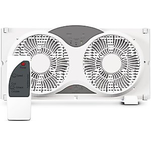 Craig Dual Window Fan with Reversible Airflow - Perfect Window Fans for Home Bedroom, Exhaust & Intake Options, Remote Controlled