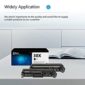 30X Black High-Yield Toner Cartridge (2-Pack) - UOTYE Compatible 30X CF230X High Yield Toner Replacement for HP Pro M227fdw M203dn M203dw M203d MFP M227sdn M230sdn M230fdw M227fdn M227d Printer