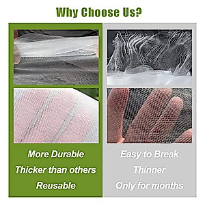 Garden Mesh Netting, Normal Plant Net Row Cover, Ultra Fine Mesh Protect Vegetable Plants Fruits Flowers Crops Greenhouse, Bird Mosquito Insect Bug Barrier Screen Mesh Netting (White, 8Ft x 24Ft)