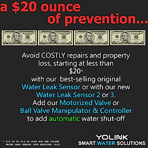 Smart Water Valve, YoLink 1/4 Mile Super Long Range LoRa Enabled Smart Water Gas Valve Shutoff Timer Automatic Sprinkler Controller Compatible with Amazon Alexa Google Assistant, YoLink Hub Required