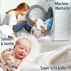 locobird Baby Firefighter Blanket, Firetruck Baby Blankets, Personalized Baby Blankets for Boys, Custom Baby Blankets Name, Firefighter Swaddle Blanket, Plush Blankets for Baby Girl Son Toddlers Kids