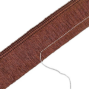 25mm Wide Cotton Fringe Tassel Trim 5 Yards (Coffee)