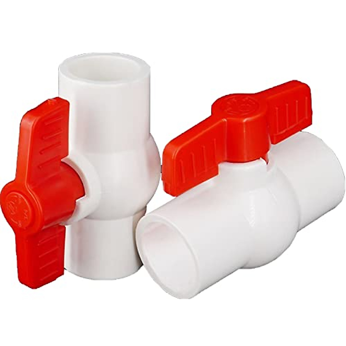 OXLHTS 1 Inch Inline Slip PVC Ball Valve-Socket-(2PCS),Compact T-Handle Water Shut-Off Valves for Irrigation Systems,Sprinkler, aquarium, Hose extensions,Swimming Pool Equipment and So On (1 Inch)