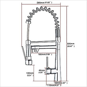 Kitchen Faucet Commercial Style Sturdy Pre Rinse Spring Pull Down Kitchen Sink Faucet with Sprayer,Oil Rubbed Bronze, Beelee BL7092B