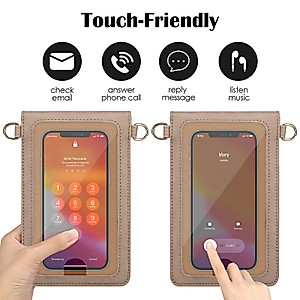 AnsTOP Small Crossbody Cell Phone Purse for Women - Lightweight PU Leather Crossbody Bag for Women Mini Phone Pouch Purse Best Gift