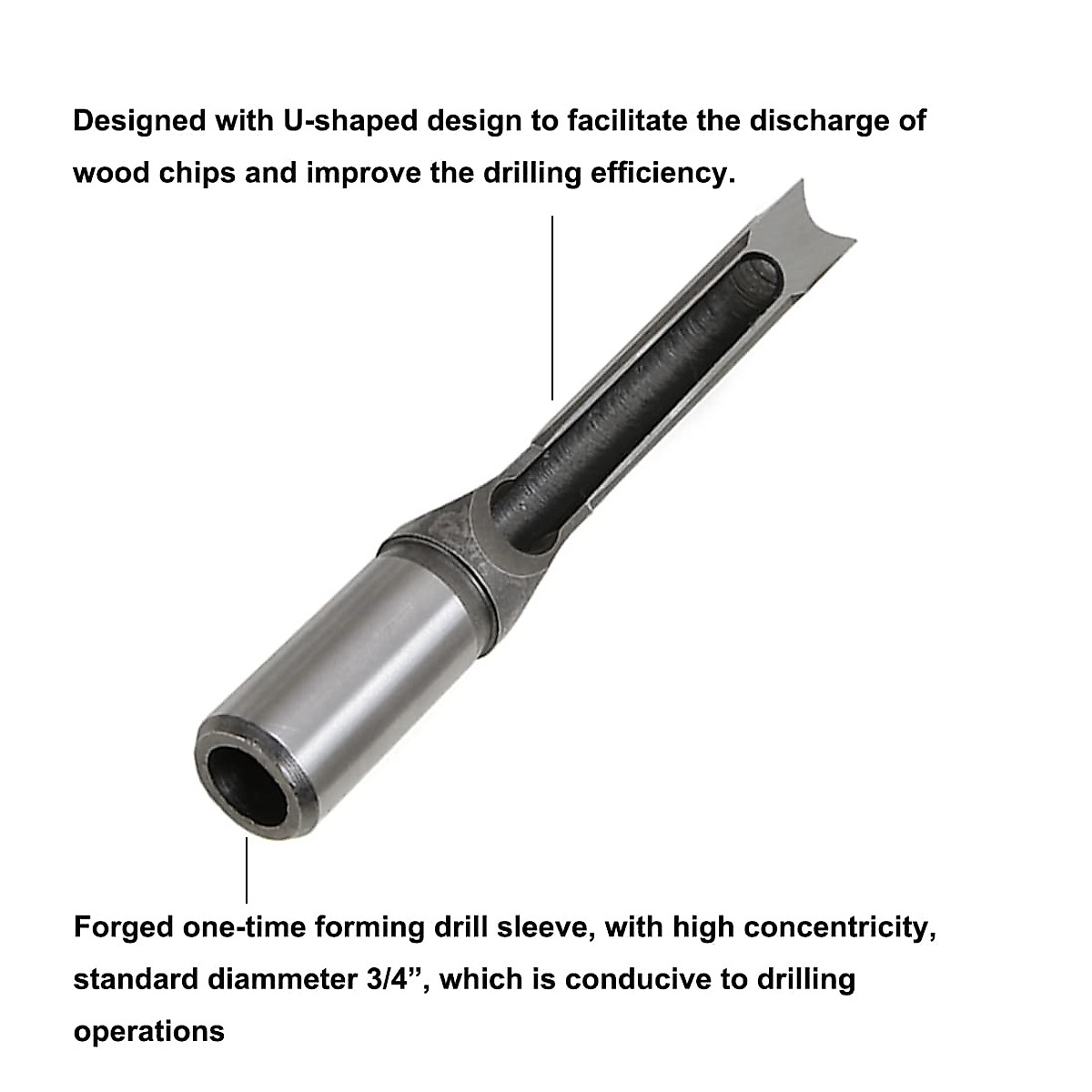 Woodworking Square Hole Mortise Drill Bit, 5pcs HSS Mortising Chisel Bits Mortiser Press Attachments Tool Square Drill Bits Countersink Bits for MDF, Particleboard Sizes 1/4, 5/16, 7/16, 1/2, 5/8IN