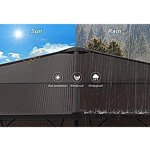 10x12 Hardtop Patio Gazebo with Curtains and Netting by ABCCANOPY