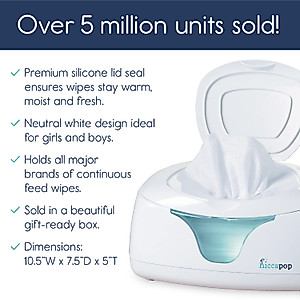hiccapop Baby Wipe Warmer and Baby Wet Wipes Dispenser | Baby Wipes Warmer for Babies | Diaper Wipe Warmer with Changing Light