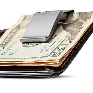 House of Jack Co. WYATT Money Clip Wallet | Minimalist Card Holder with Money Clip | Slim Front Pocket Wallet | Full Grain Leather Men's Wallet