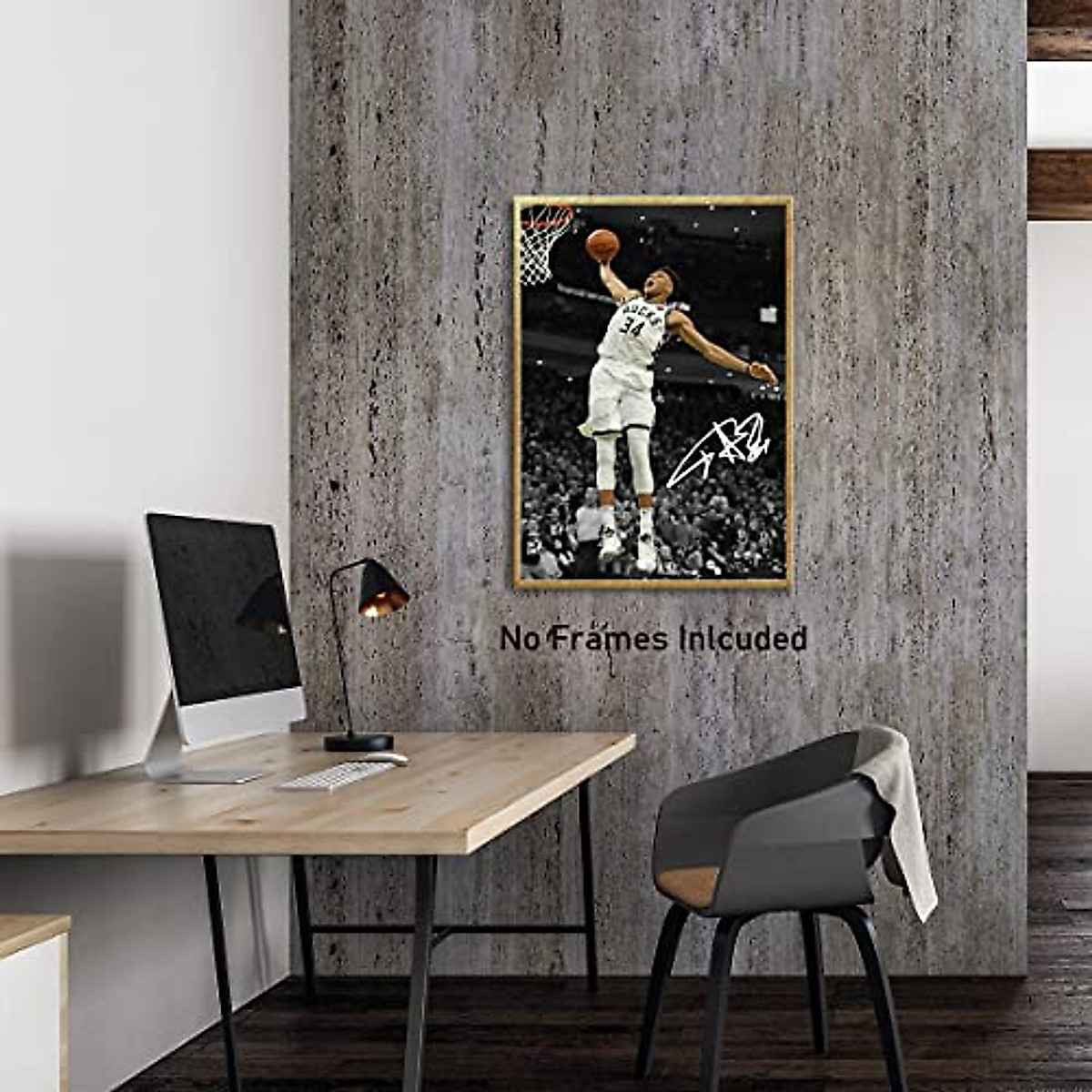 Mingki Giannis Antetokounmpo Poster, ''Greek Freak'' - Basketball Star Canvas Poster for Man Cave Office Home Decor, Basketball Wall Art Basketball Fan Memorabilia Sports Poster, 16"x24"-No Frame