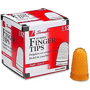 Swingline 54031 Rubber Finger Tips, Small, 9/16-Inch Diameter, 12/BX, Amber