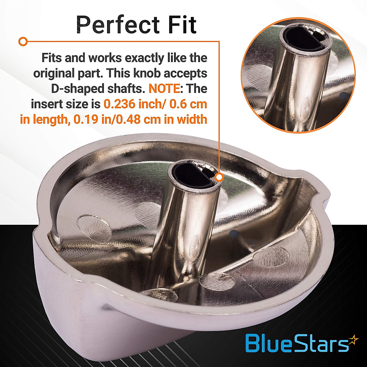 BlueStars Heavy Duty WB03T10325 Range Metal Knob Replacement Part Exact Fit for General Electric Ranges - Replaces 2691864 AP5690210 PS3510510 - Pack of 2