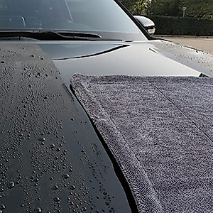 SHSCLY Microfiber Car Drying Towel Large Double-Sided Twist Pile Gray 23.6 x 35.4 Inches Pack of 1