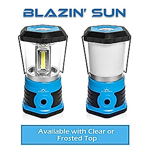 Blazin' Sun 800 | Brightest Lanterns Battery Powered LED Camping and Emergency | Hurricane, Storm and Power Outages (Blue)