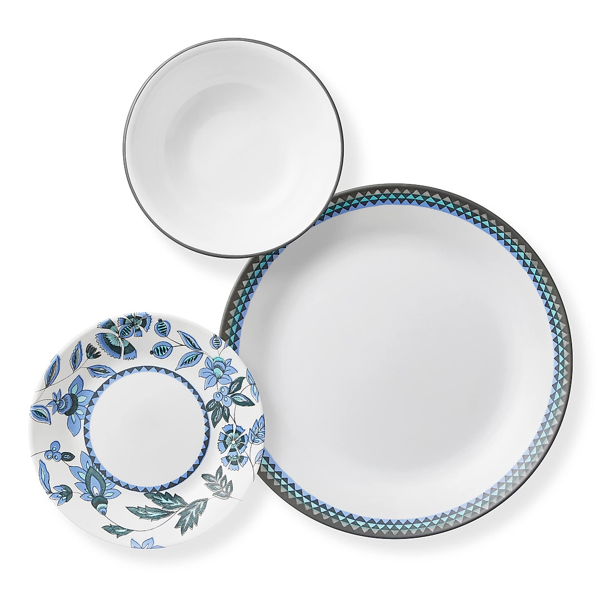 Corelle 18-Piece Dinnerware Set, Service for 6, Lightweight Round Plates and Bowls Set, Vitrelle Triple Layer Glass, Chip Resistant, Microwave and Dishwasher Safe, Veranda