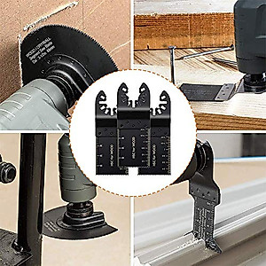 Intpro 40 Oscillating Tool Saw Blades Universal Wood Multitool Blade Quick Release Fits Porter Cable Black & Decker Rockwell Ridgid Ryobi Milwaukee DeWalt Chicago Craftsman