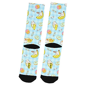 Bananya: Kitty Who Lives In A Banana Sweet N' Treats Sublimated Adult Crew Socks