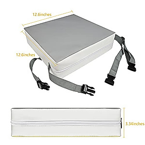 Toddler Booster Seat for Dining Table, Booster Seat for Table with Non-Slip Bottom & Straps, HOSEASCA Kitchen Booster Seat with PU Washable Cover for 4-35 Months(Grey)