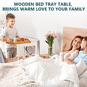Bamboo Bed Tray Table for Eating Foldable Breakfast Tray for Bed, Trays for Eating Dinner Serving Tray with Folding Legs for Bedroom, Hospital, Home by FURNINXS