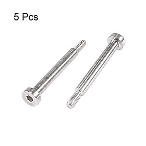 uxcell 5pcs 304 Stainless Steel Hex Socket Shoulder Bolt 5mm Shoulder Dia 35mm Shoulder Length M4 Thread