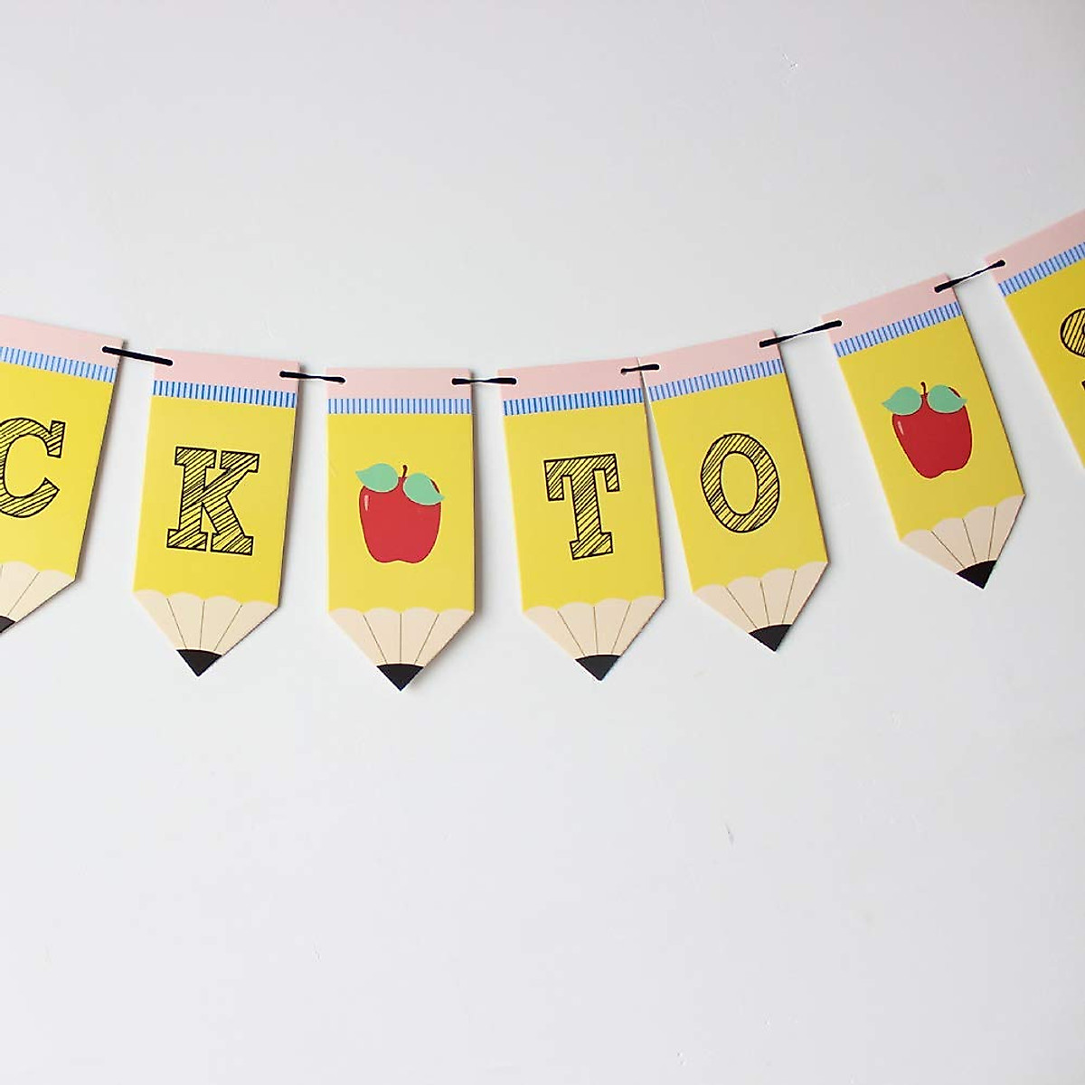 BinaryABC Back to School Bunting Banner,First Day of School Sign,First Day of School Decoration Supplies