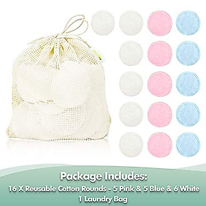wegreeco Cotton Rounds Reusable -Reusable Bamboo Makeup Remover Pads for All Skin - Bamboo Cotton Cloth for Removing Makeup - Reusable Dog Eye Wipes Tear Stain Remover (Bamboo Velour, 3 Color)