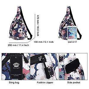 HUA ANGEL Sling Bag, Fashion Crossbody Chest Bag Shoulder Daypack Travel Hiking Gym Casual Sling Backpack