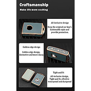 SANRILY 1 Pcs Fashion Golden Edge TPU Key Fob Case Fit for Volvo Key Fob Cover XC90 XC60 S60 XC40 Keyless Full Covered Key Shell Black