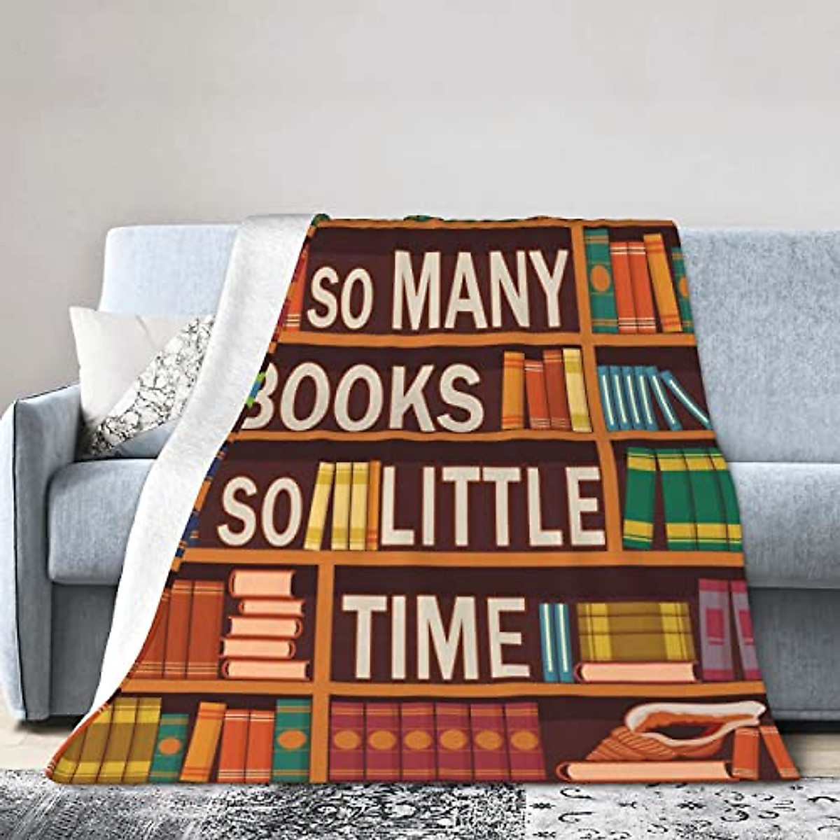 BUUGVIIL Book Lovers Gifts Blanket Reading Gift for Bookish Bookworms Book Lovers Club Librarian Throw Blankets Throws 50*60 in