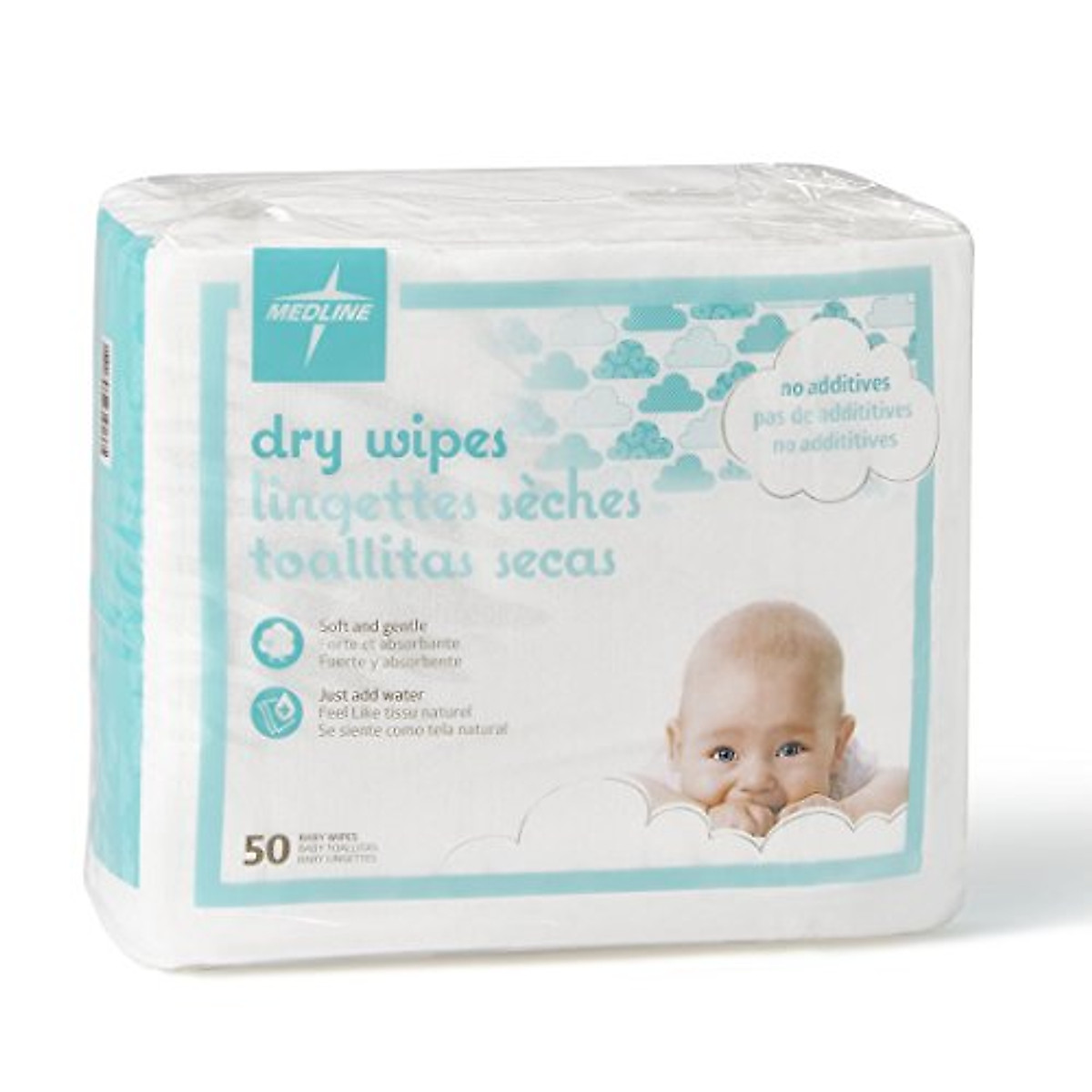 Medline Babysoft For Sensitive Skin Disposable Dry Cleansing Cloths, (Case of 500)