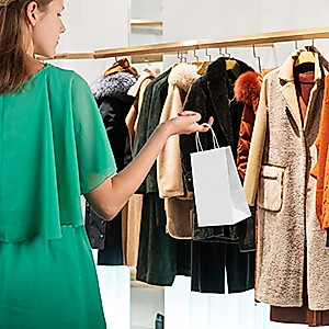 Ditwis Small White Gift Bags with Handles Pack of 25, 5.12x3.5x8.27 Inches Kraft Paper Bag Bulk for Valentine's Day, Party Favor, Birthday, Wedding, Retail Shopping