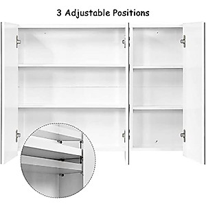 LUARANE Bathroom Medicine Cabinet, Wall Mounted Cabinet with Triple Mirror Door, Storage Organizer Cabinet with Adjustable Shelf, Mirror Cabinet for Bathroom Room Living Room, White