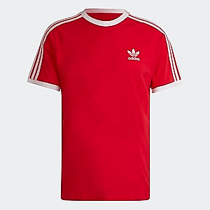 adidas Originals Men's Adicolor Classics 3-Stripes T-Shirt, Better Scarlet, Large