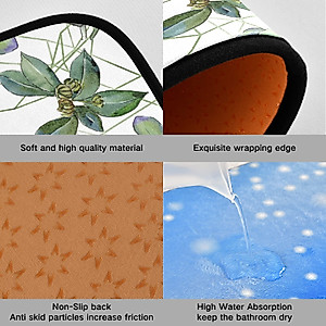 Green Kitchen Rugs Kitchen Mat Green Eucalyptus Anti Fatigue Mat Set of 2 Pieces Leaves Non Slip Entry Floor Carpet Door Mat Runner 20"x28"+20"x47" 20"x28"+20"x47"