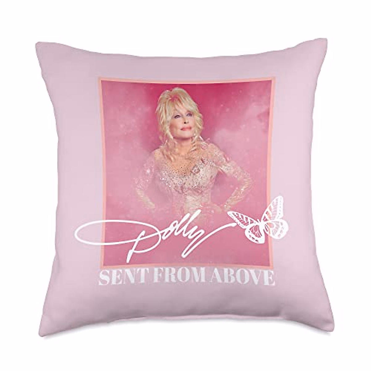 Dolly Parton Sent from Above Throw Pillow, 18x18, Multicolor