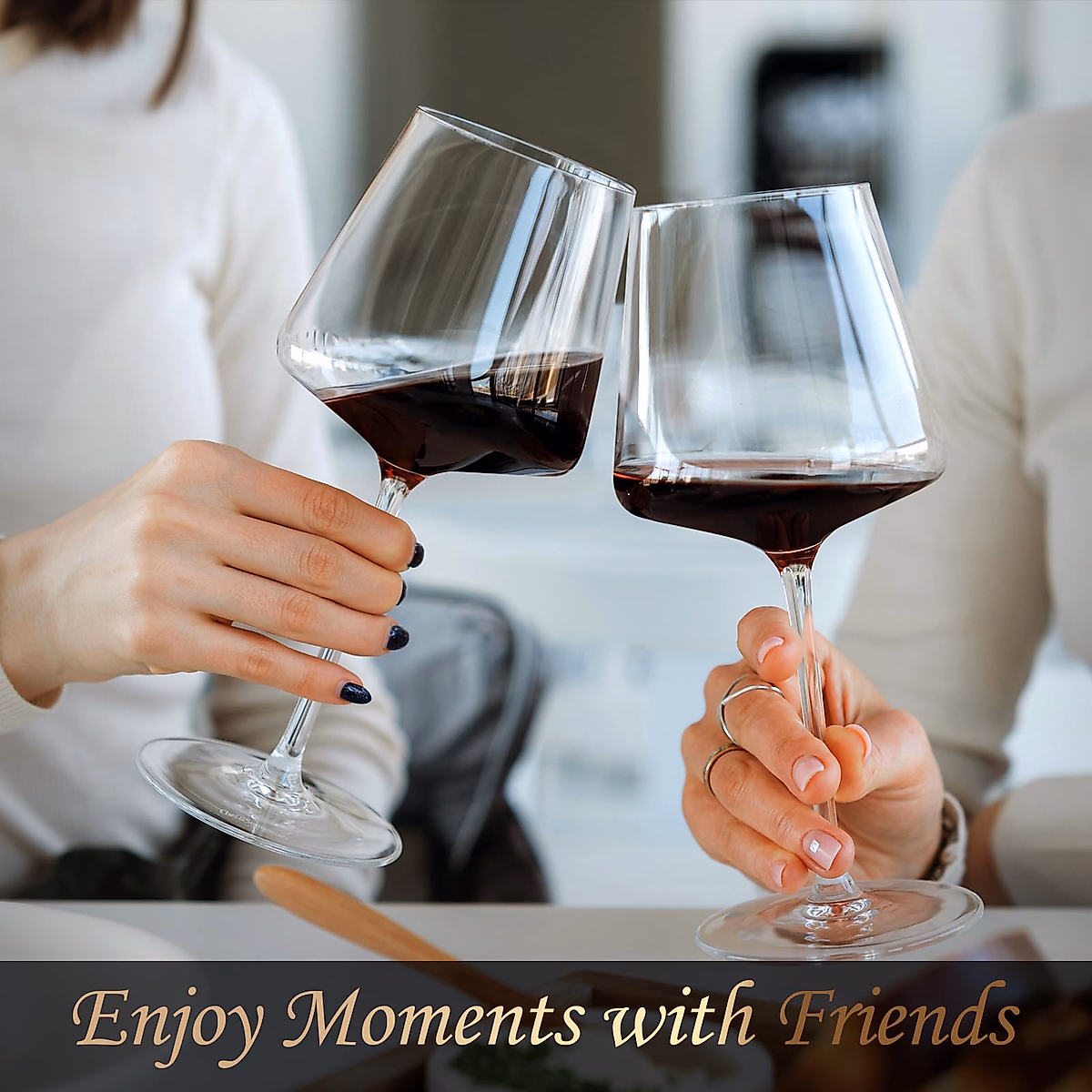 Chouggo 21Oz Wine Glasses Set of 6, Premium Crystal Large White Wine or Red Wine Glasses, Hand Blown Tall Long Stem Wine Glass - Gifts for Women, Men, Wedding, Anniversary, Christmas, Birthday