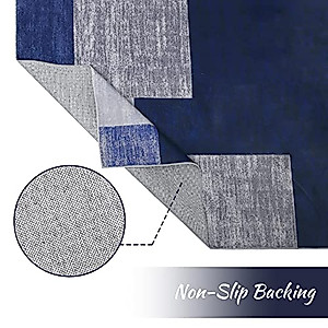 GlowSol Moroccan Washable Area Rug 4x6 Boho Modern Rug Carpet Low-Pile Rug for Bedroom Living Room, Non-Slip Geometric Print Distressed Accent Rug for Nursery Room Kitchen Office