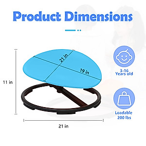 makarci Kids Sensory Swivel Chair - Spinning Chair for Autistic Kids, Toddlers & ADHD, Sit and Spin Toy for Autism Sensory Play, Body Coordination, and Relieving Motion Sickness(Blue)