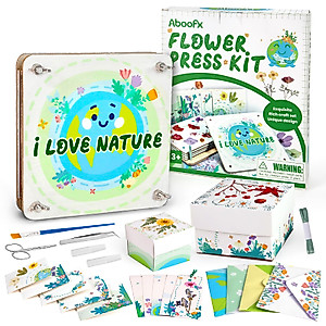 Aboofx Flower Press Kit for Kids 4 Layers 6 x 6 Inch, Recycle Flower Arts and Crafts Kits for Flower Pressing Drying Book, Surprise for Boys and Girls
