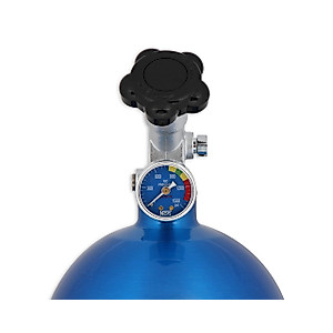 NOS 14750NOS Electric Blue Aluminum 15-pound Nitrous Bottle with Hi-Flow Valve