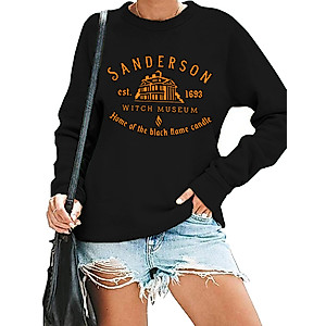 LHBNK Halloween Squad Sweatshirt Womens Hocus Pocus Long Sleeve Shirts Sanderson Sister Pullover Tops Blouse Black