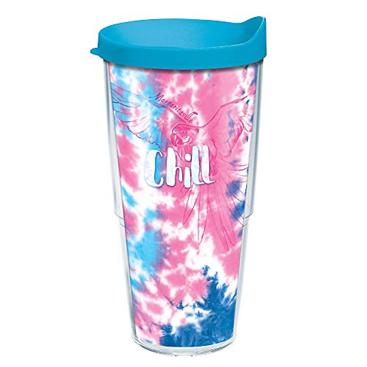 Tervis Made in USA Double Walled Margaritaville Tie Dye Chill Insulated Tumbler Cup Keeps Drinks Cold & Hot, 24oz, Clear