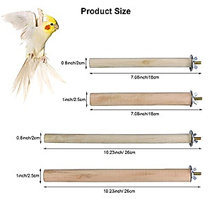 3PCS Bird Wood Perch Stick Stand Beak Paw Grinding Chew cage Accessories for Parrot Parakeet Cockatiel Lovebird Conure Cockatoo
