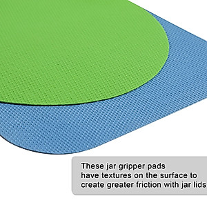 LUTER 4pcs Jar Opener Gripper Pads, Rubber Jar Grippers Multi-function Jar Opener for Seniors with Arthritis Weak Hands Kitchen Coasters(Light Blue, Green)