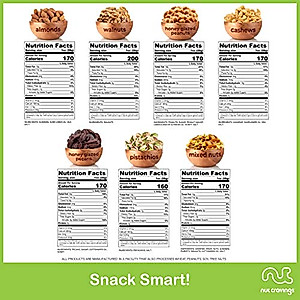 Mixed Nuts Gift Basket + Green Ribbon (7 Assortments) Purim Mishloach Manot Gourmet Food Bouquet Arrangement Platter, Birthday Care Package Tray, Healthy Kosher Snack Box, Her Him Women Men