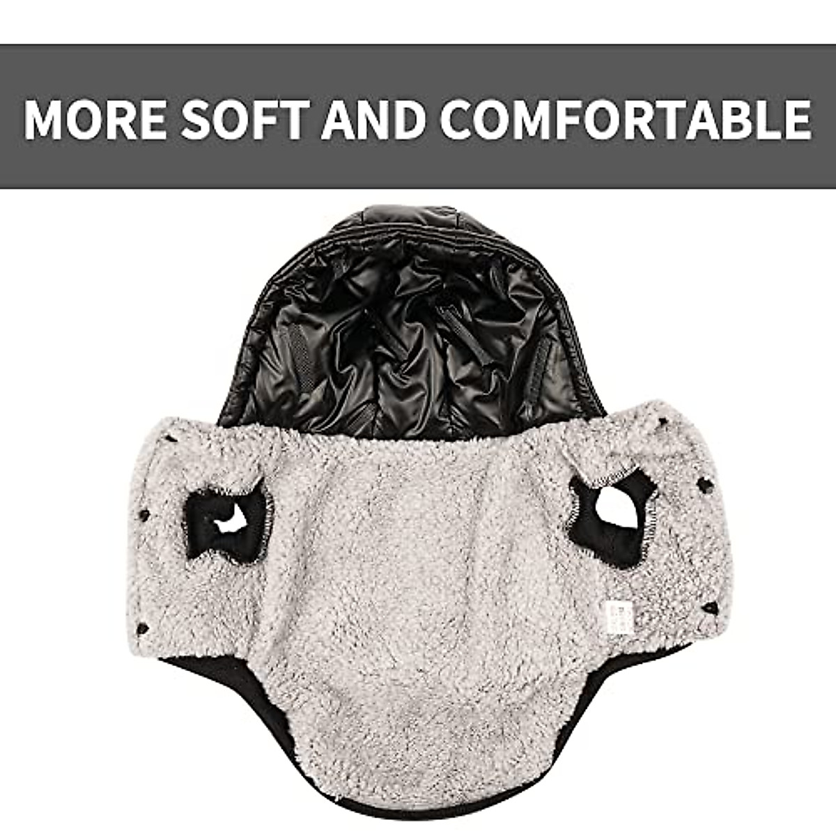 DYAprWu Winter Dog Hooded Waterproof Windproof Fleece Vest Warm Padded Coat Outdoor Pet Cold Weather Jacket for Puppy Small and Medium Dogs (Medium (Chest Girth:14"), Black)