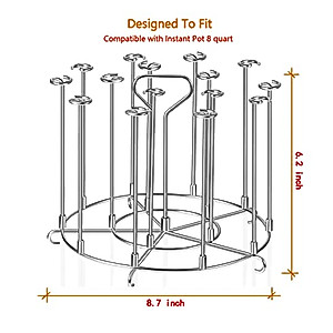 LBH Skewer Stand,Stainless Steel,compatible with Instand pot 8 Quart Air Fryer and Ninja Foodi 8 Quart Accessories for Kabobs (6.2X8.7)