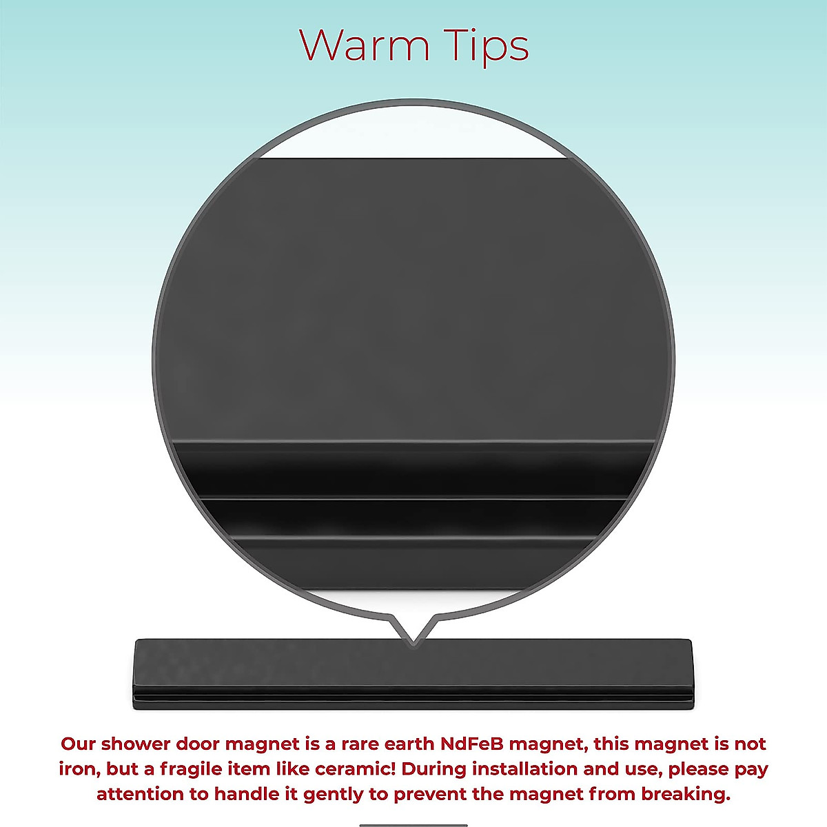 Shuisen Shower Door Magnet Strip Replacement for Framed Shower Doors, 2-1/2" Long Shower Door Strike Jamb Magnet for Swing & Glass Shower Doors - Shower Door Replacement Parts