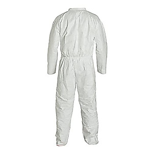 DuPont Tyvek Disposable Coveralls with Zipper Front, 25 Coveralls, White, Size XL, TY120SWH
